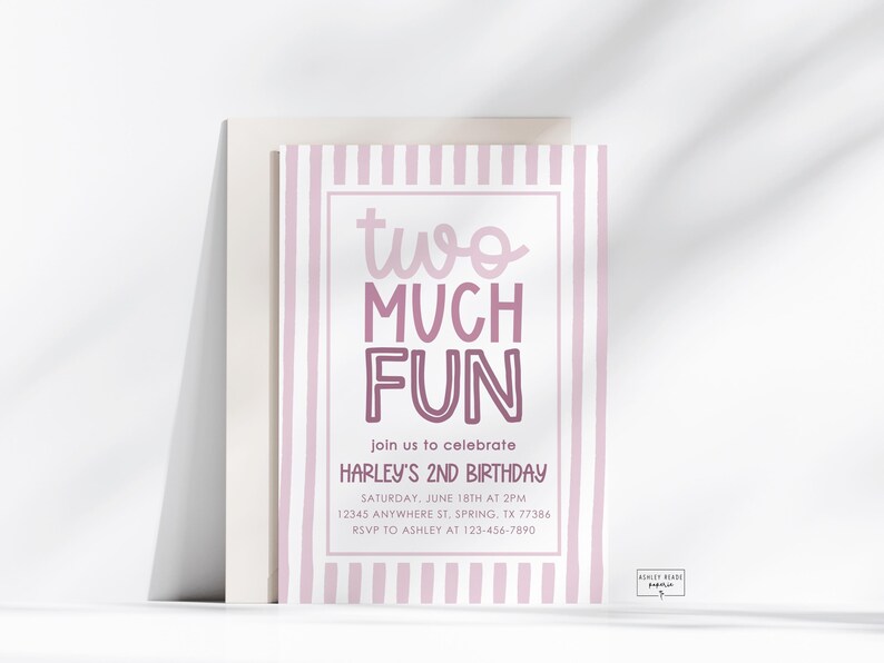 Two Much Fun Birthday Party Invitation Template (digital Download ...