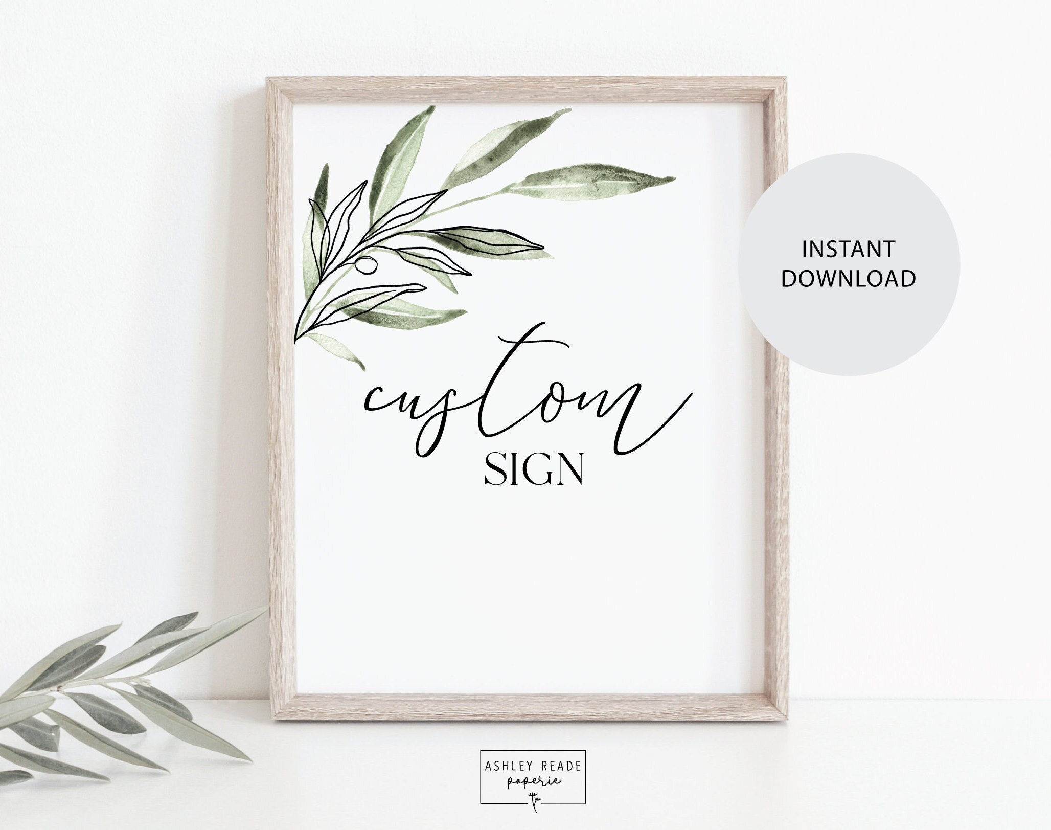 Olive Branch Custom Sign Personalize 5x7 or 8x10 | Etsy