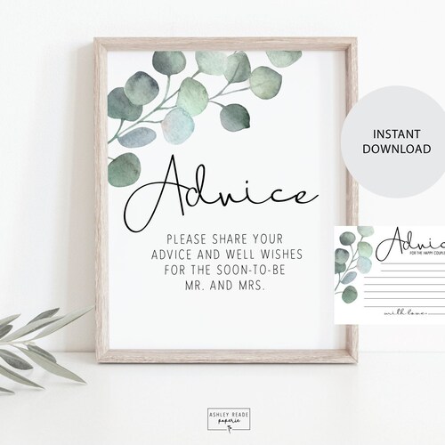 Advice for the Bride and Groom Advice for Couple Bridal Shower - Etsy