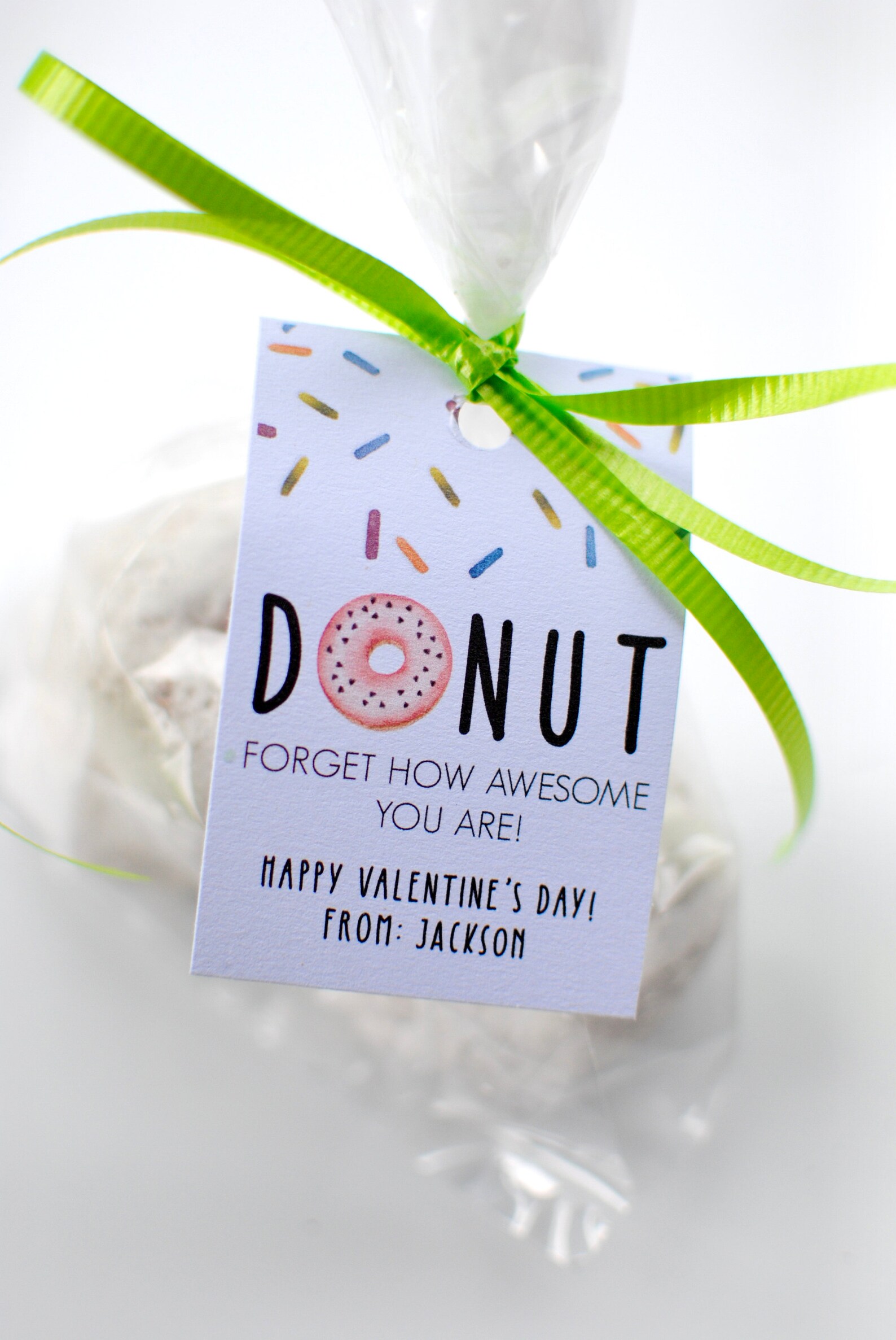 Personalized Valentines Day Donut Tags Cards for Classmates | Etsy