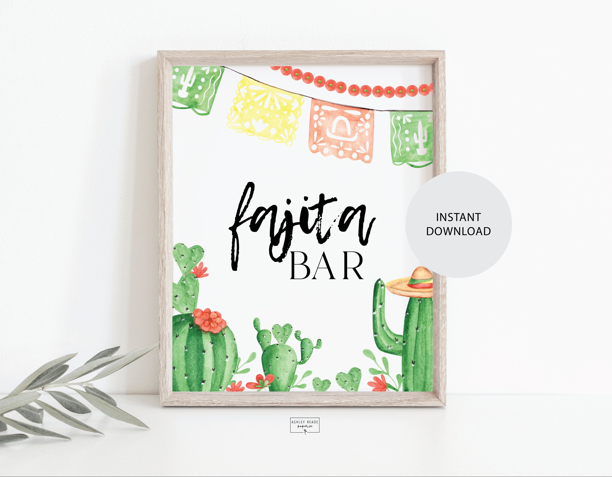 Fiesta - Fajita Bar - Food Table Sign - Bridal, Baby, Birthday, Wedding ...