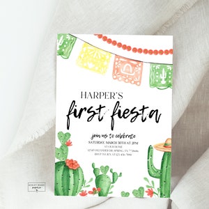 Fiesta - First Fiesta Invitation - First Birthday Invitation - Fiesta ...
