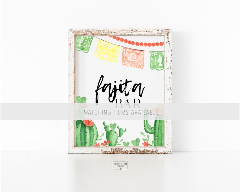 Fiesta - Chips and Queso Sign - Food Table Sign - Bridal, Baby ...