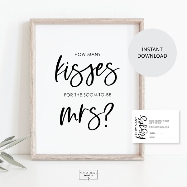 How Many Kisses for the Soon to Be Mrs - Etsy