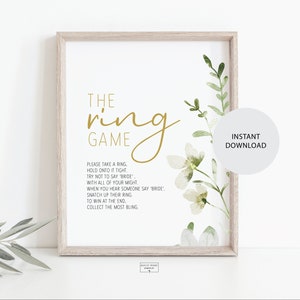 Green Foliage - the Ring Game Sign - Bridal Shower Game - Digital ...