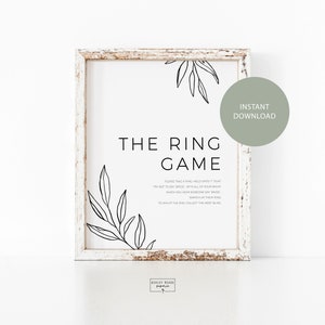 Black and White Boho - the Ring Game Sign - Bridal Shower or Wedding ...