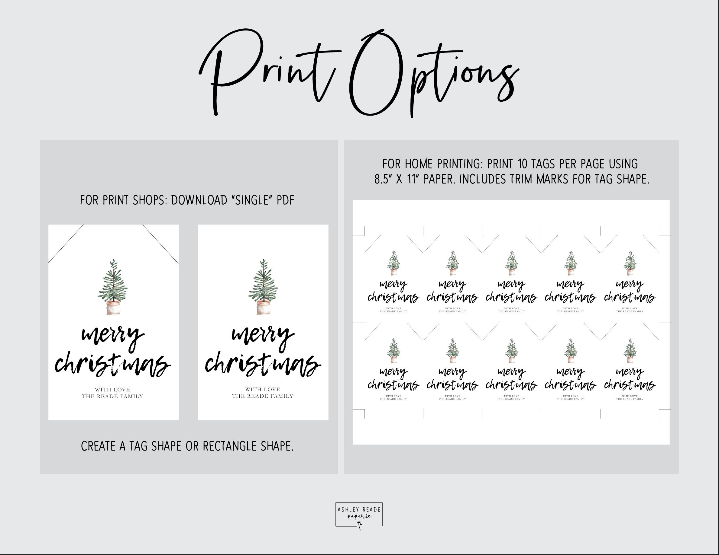 Christmas Gift Tag Holiday Stationary Personalized Tag | Etsy