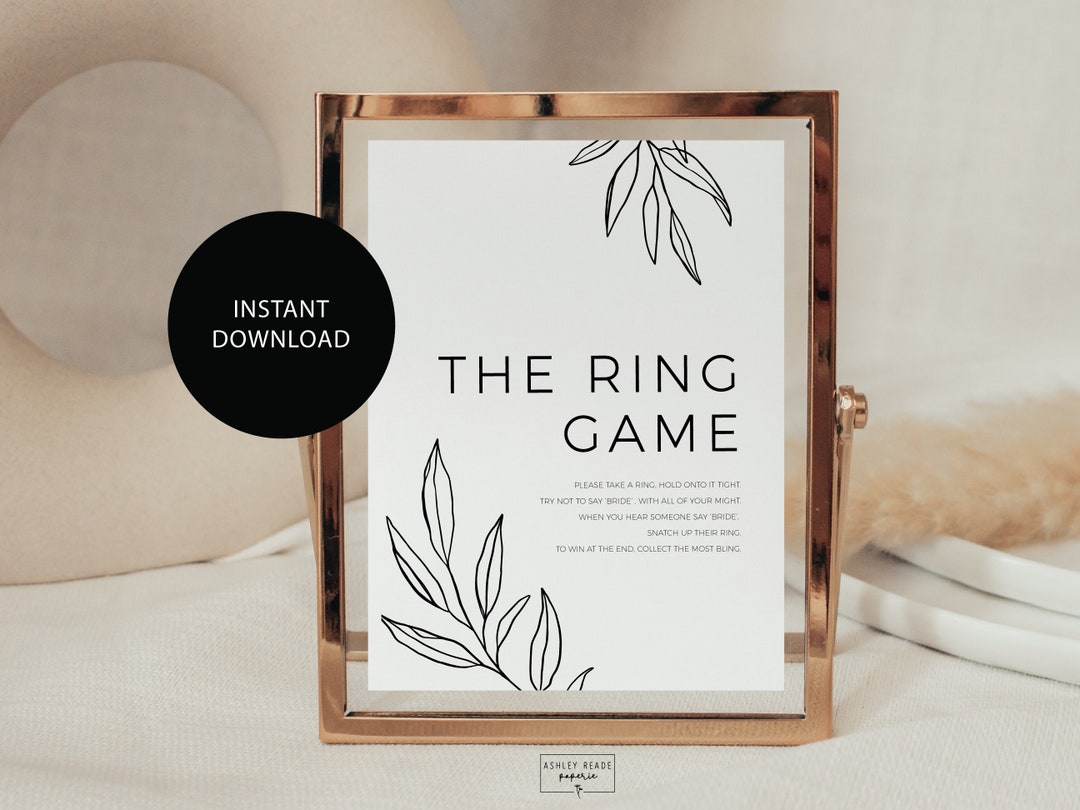 Black and White Boho - the Ring Game Sign - Bridal Shower or Wedding ...