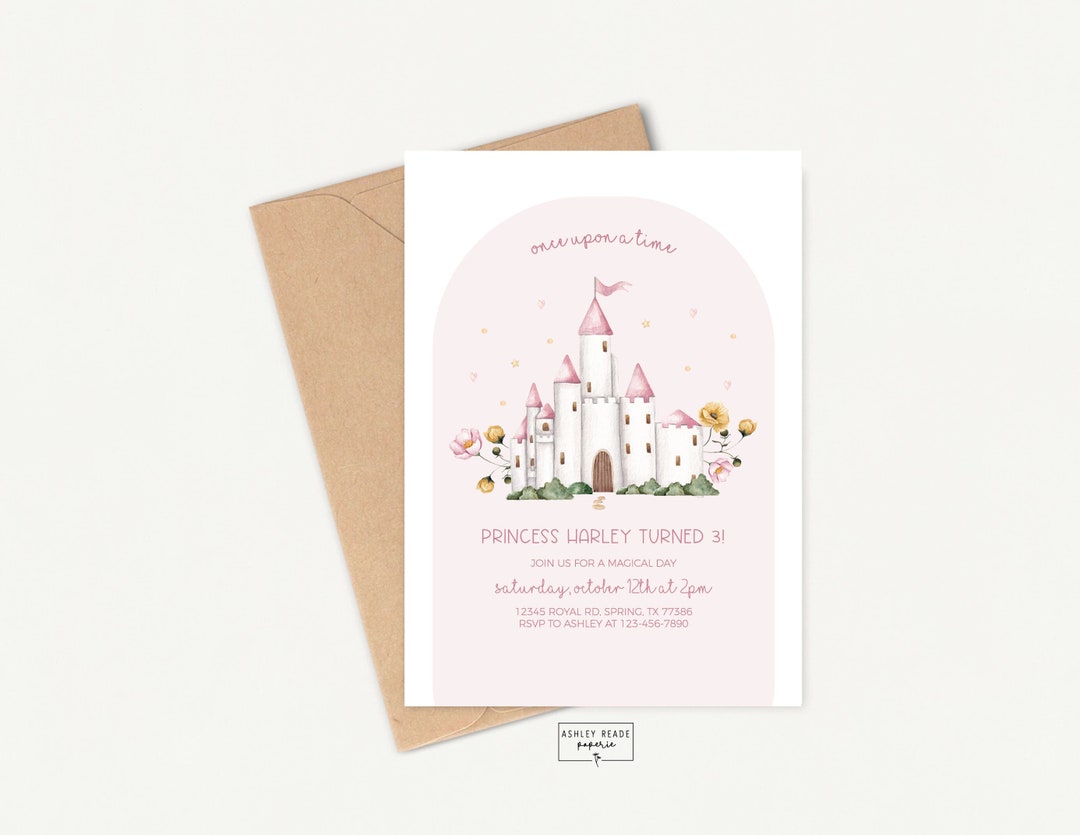 Princess Birthday Party Invitation - Fairy Tale, Castles, Princess, and ...