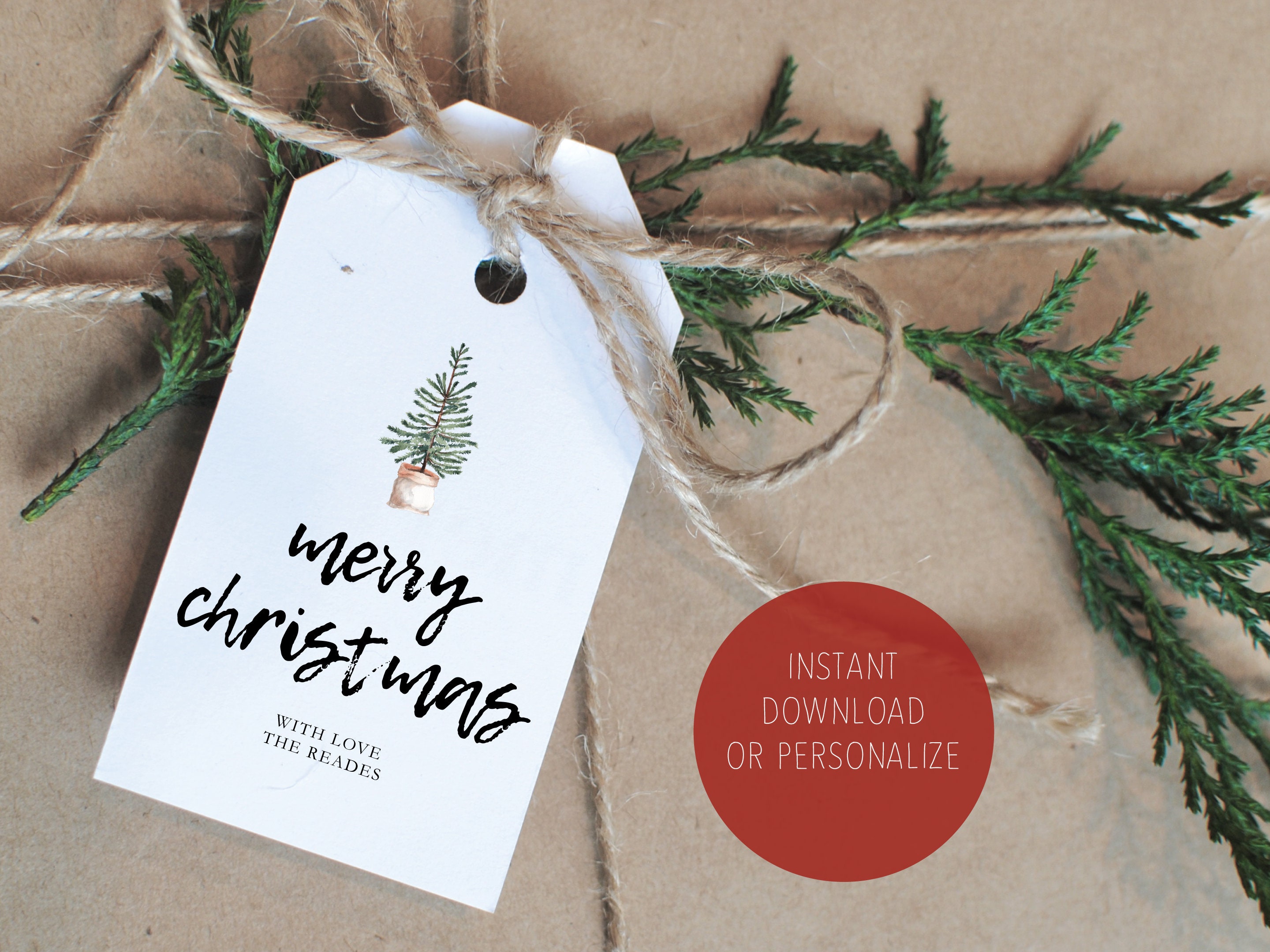 Christmas Gift Tag Holiday Stationary Personalized Tag | Etsy