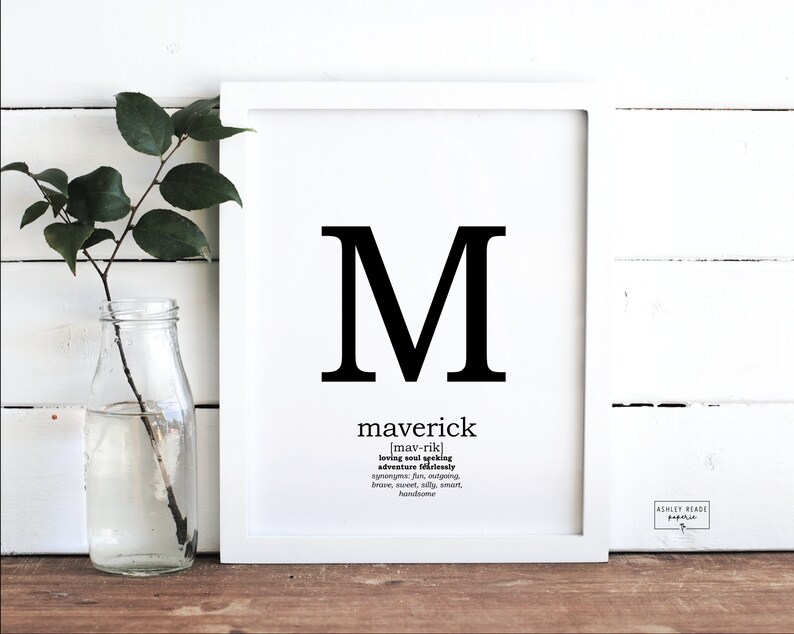 Personalized Initial Name and Definition Poster or Sign | Etsy