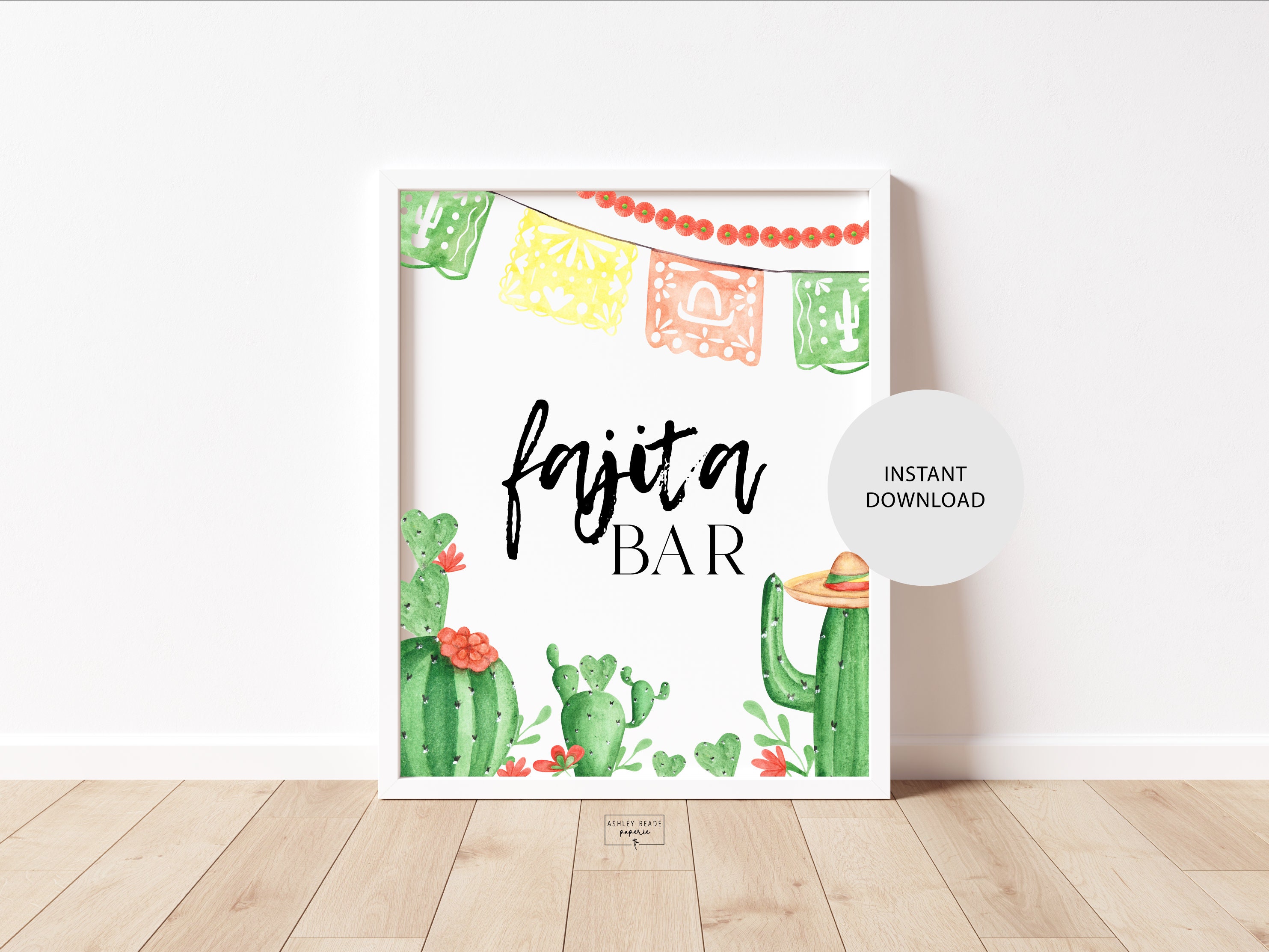 Fiesta - Fajita Bar - Food Table Sign - Bridal, Baby, Birthday, Wedding ...