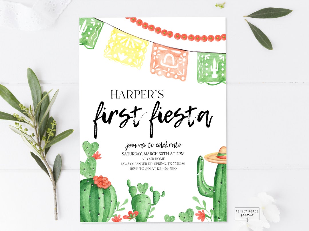 Fiesta - First Fiesta Invitation - First Birthday Invitation - Fiesta ...