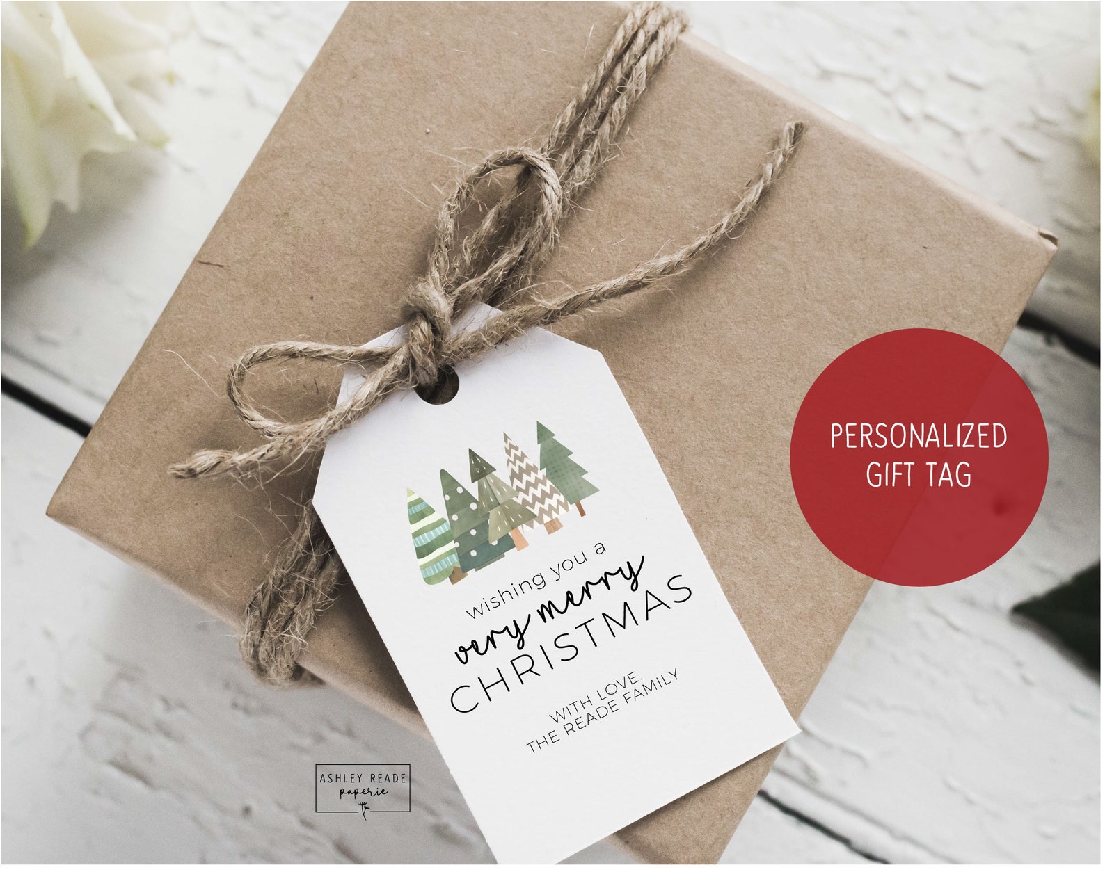 Christmas Trees - Christmas Gift Tag - Wishing You a Very Merry ...