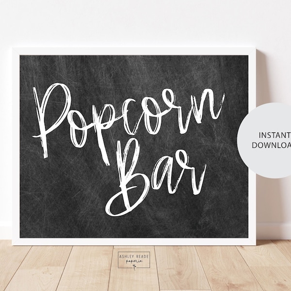 Popcorn Bar Sign - Etsy