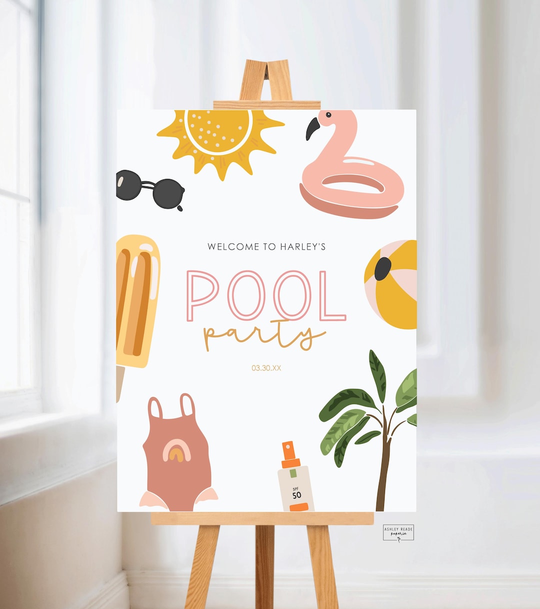 Editable - Pool Party - Welcome Sign - Birthday Party - Summer ...
