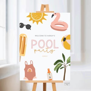 Editable - Pool Party - Welcome Sign - Birthday Party - Summer ...