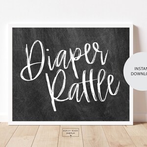 Chalkboard Printable - Diaper Raffle Sign - Faux Chalkboard Sign - Baby ...