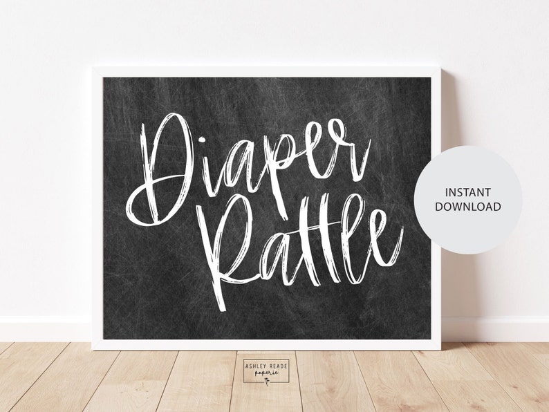 Chalkboard Printable Diaper Raffle Sign Faux Chalkboard - Etsy