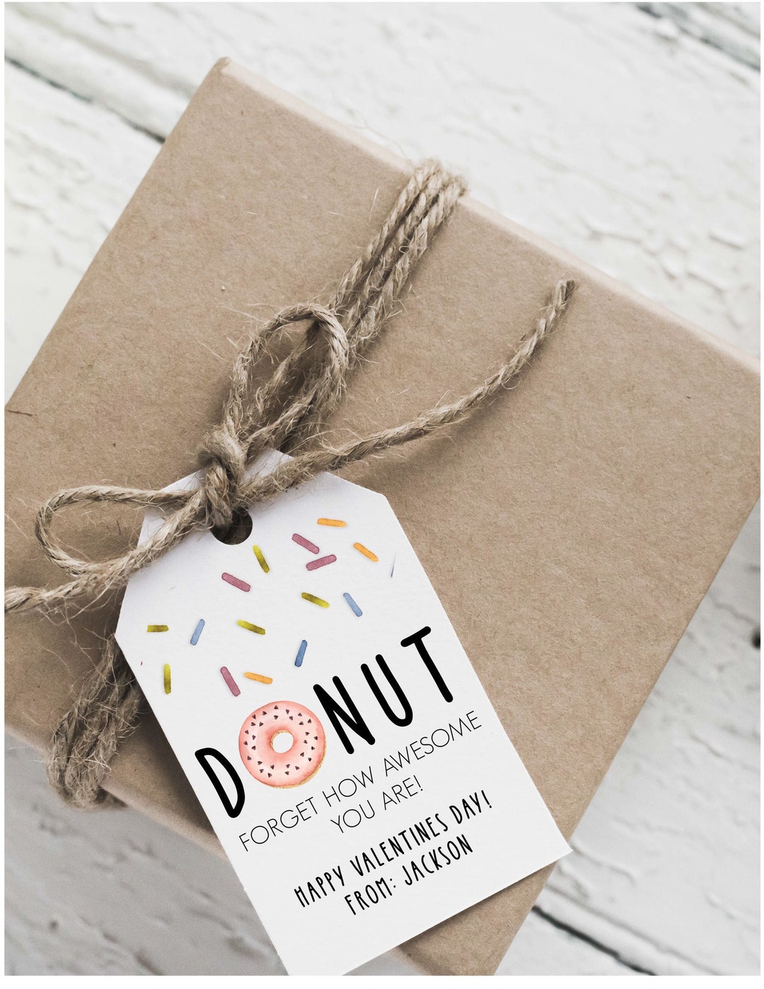 Personalized Valentines Day Donut Tags - Cards for Classmates ...