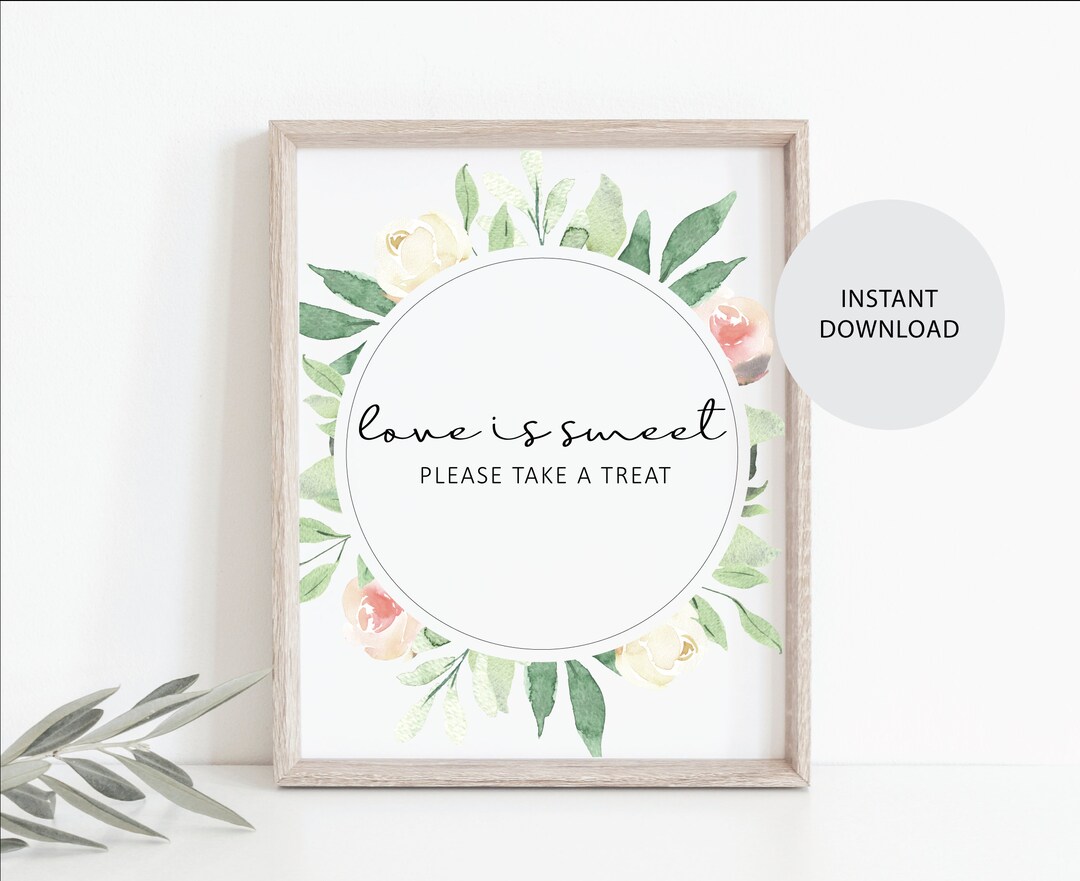 Love is Sweet Sign - Foliage - Shower or Wedding Sign - Eucalyptus ...