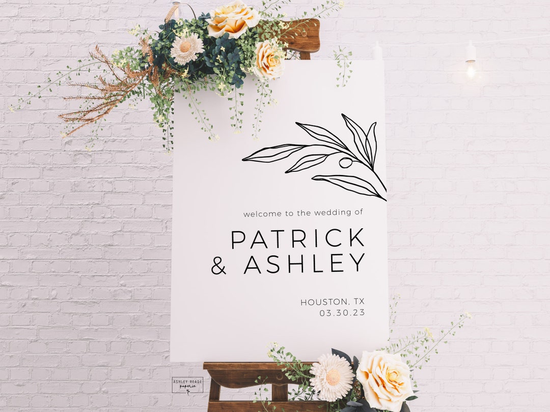 Black and White Boho - Wedding Welcome Sign - Wedding Poster ...