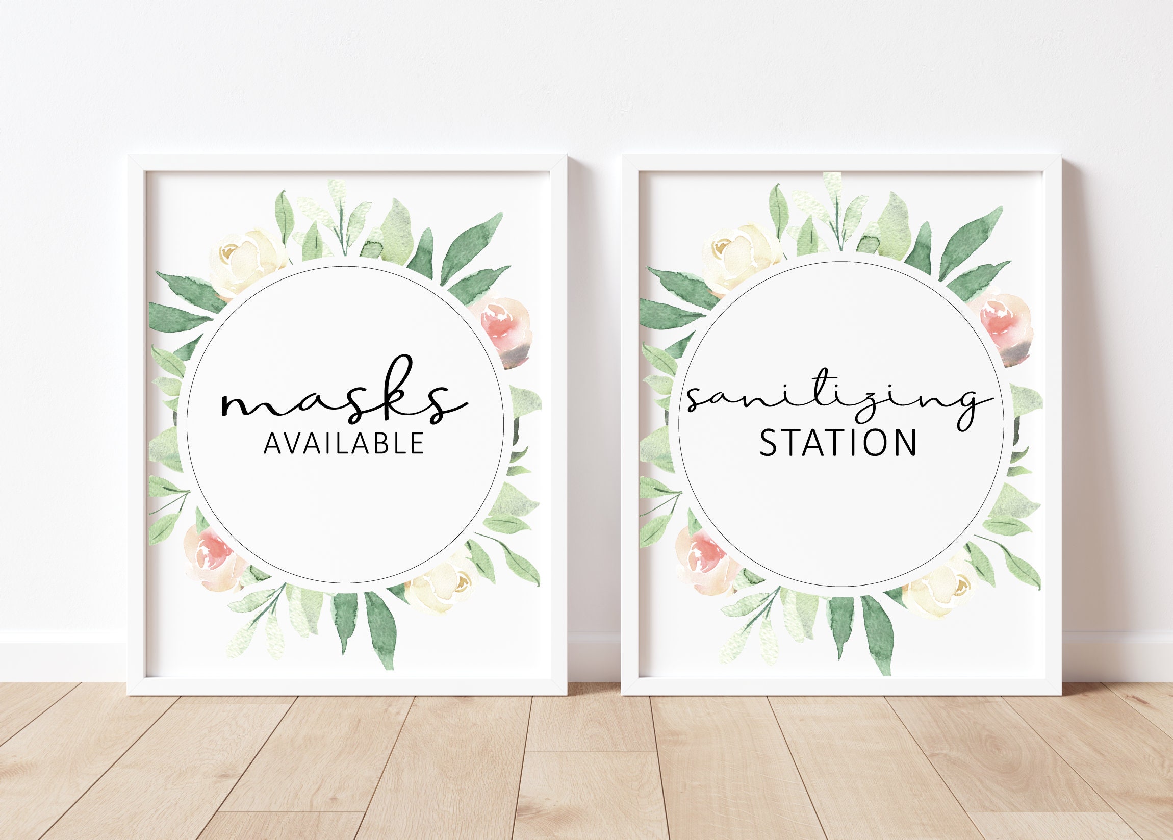 Masks Available and Sanitizing Station Sign Foliage | Etsy