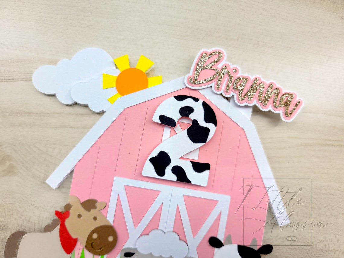 Farm Animal Cake Topper: Barnyard 2nd Birthday Party Decorations - Etsy