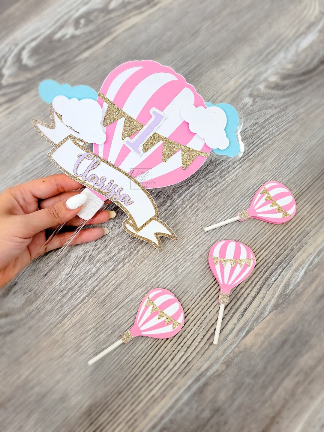 Hot Air Balloon Cake Topper | up up and Away Cake Topper | Hot Air ...