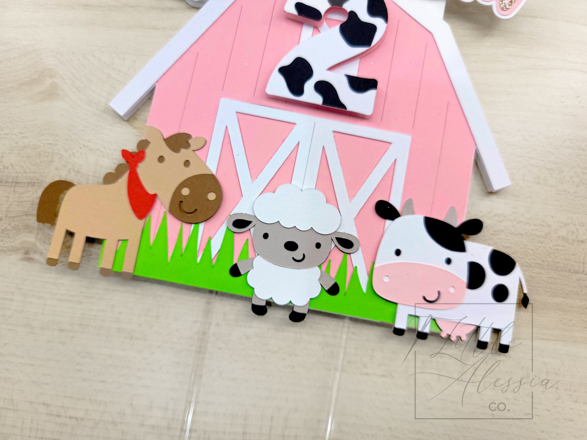 Farm Animal Cake Topper: Barnyard 2nd Birthday Party Decorations - Etsy