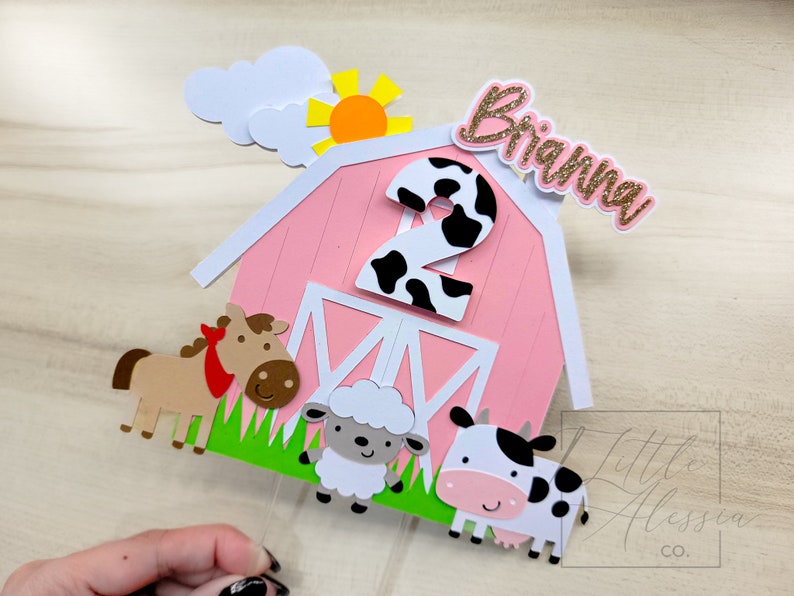 Farm Animal Cake Topper: Barnyard 2nd Birthday Party Decorations - Etsy