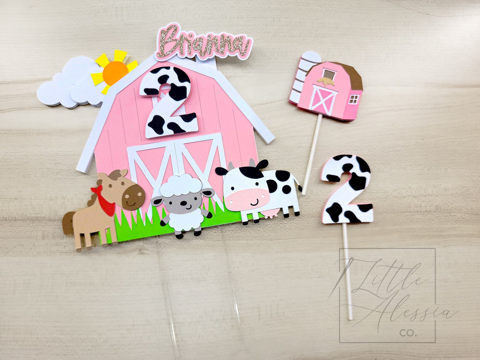 Farm Animal Cake Topper: Barnyard 2nd Birthday Party Decorations - Etsy