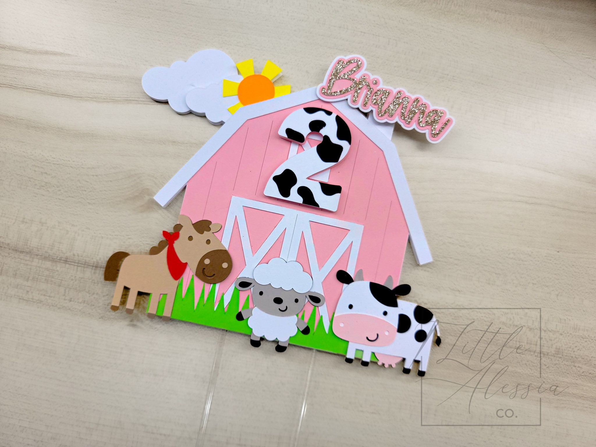 Farm Animal Cake Topper: Barnyard 2nd Birthday Party Decorations - Etsy