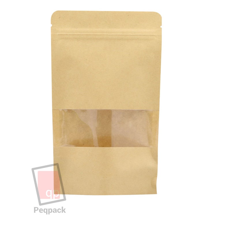 Kraft Brown Paper Window Packing Bags Heat Sealable Zip Lock - Etsy