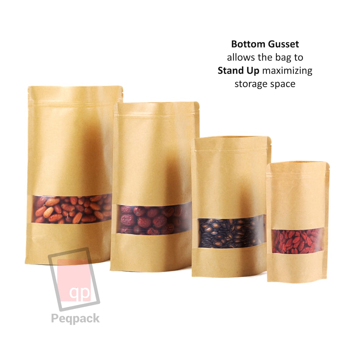 Kraft Brown Paper Window Packing Bags Heat Sealable Zip Lock - Etsy