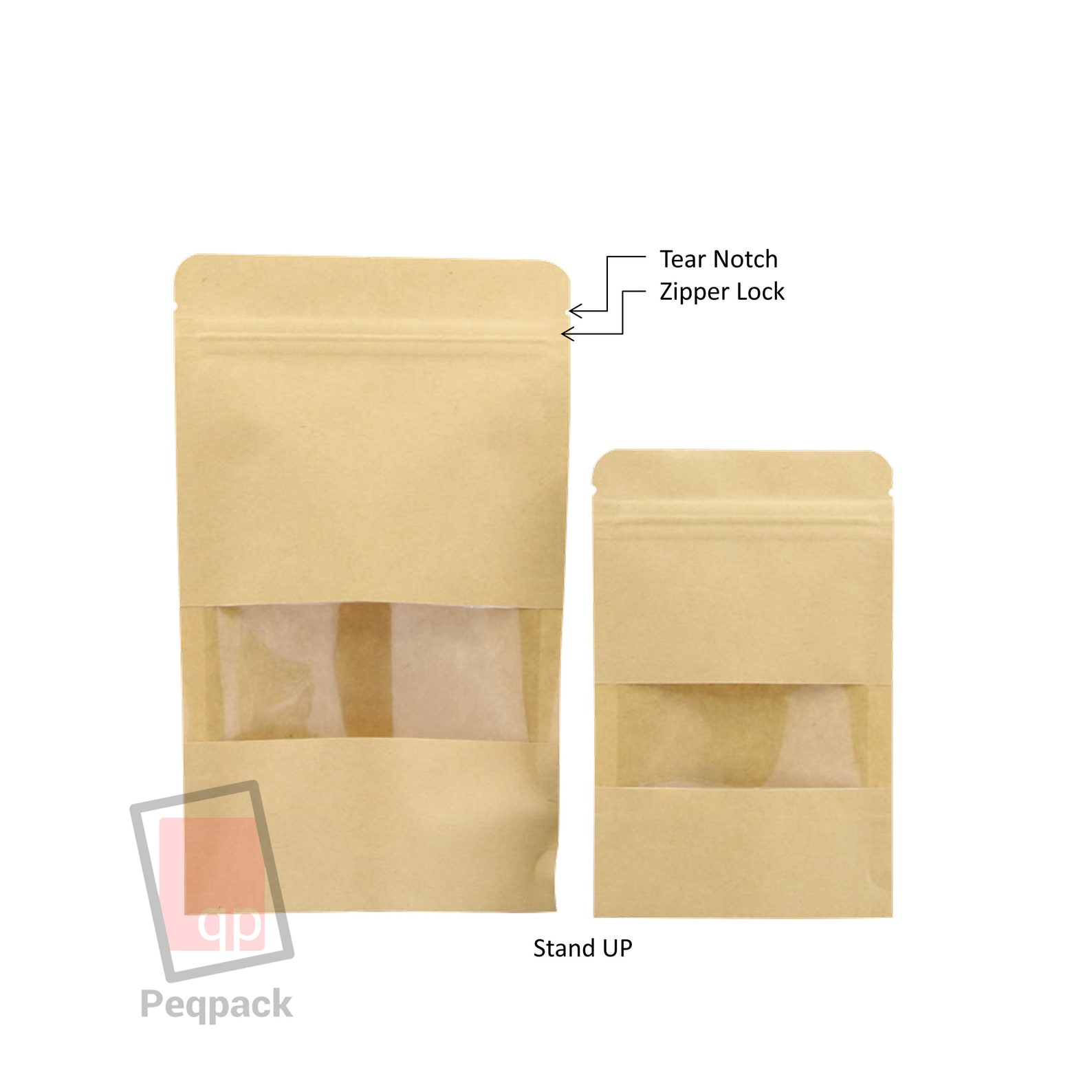 Kraft Brown Paper Window Packing Bags Heat Sealable Zip Lock - Etsy