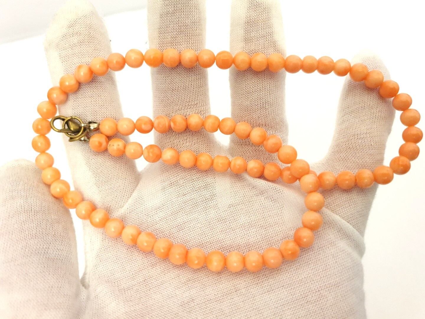 Vintage Red Mediterranean Coral Angel Skin Beads Necklace, Minimalist ...
