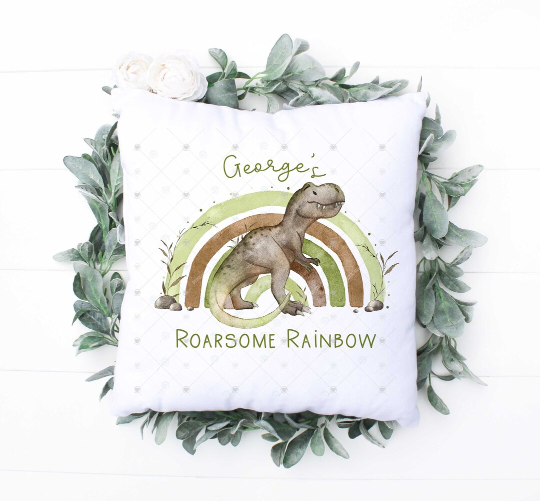 Custom T-rex Cushion for Kids, Dinosaur Print Pillow Cover ...