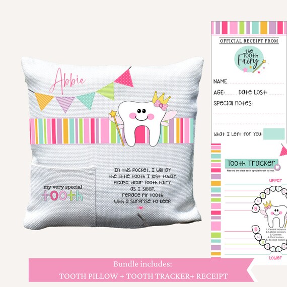 Personalized Tooth Fairy Pocket Bundle Rainbow Loose Tooth | Etsy Canada