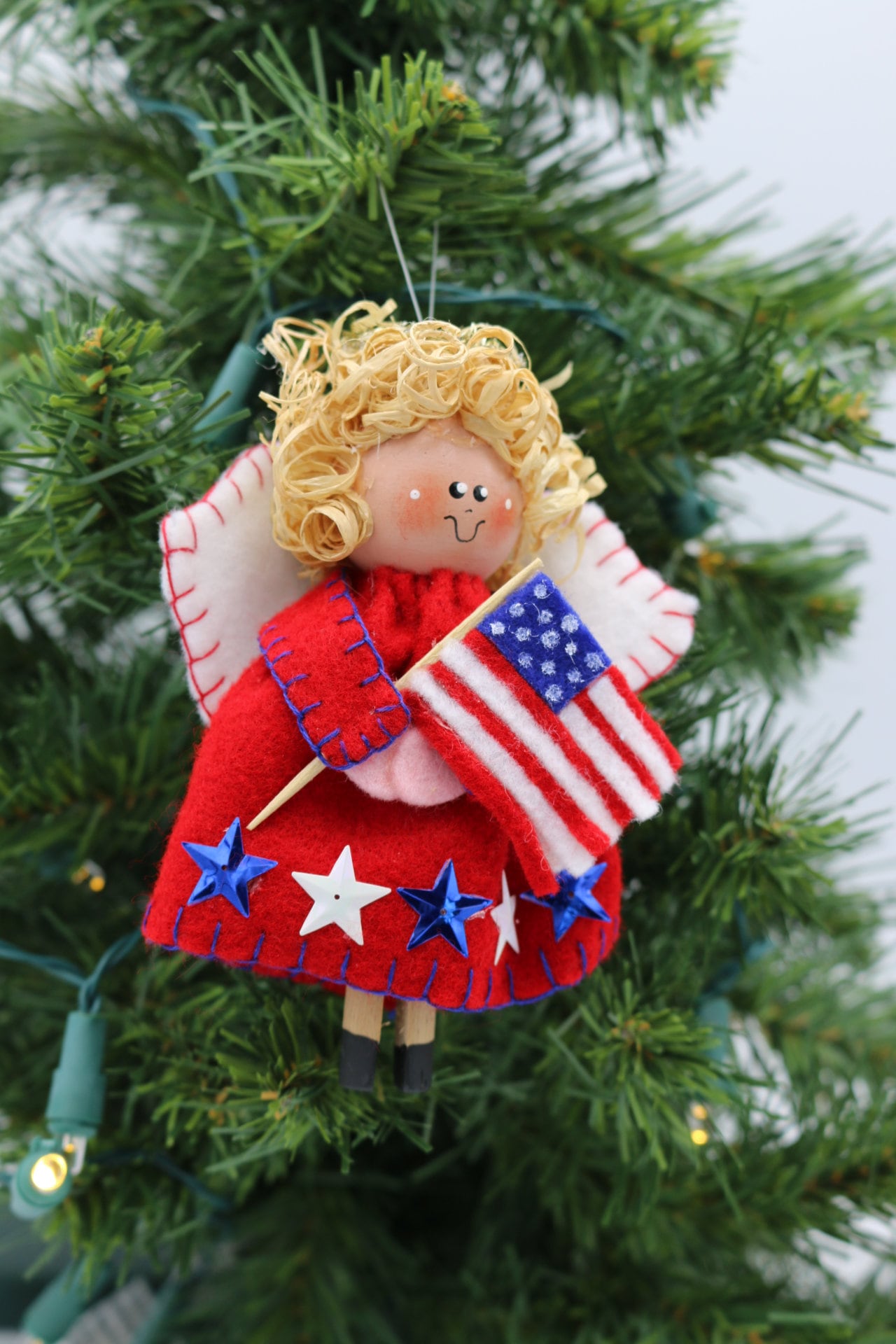 Patriotic Angel Ornament - Etsy