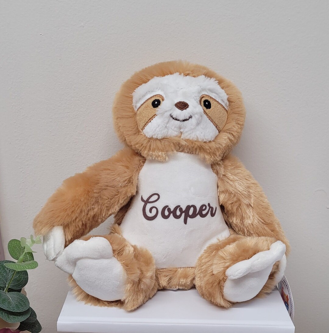 Personalised Sloth Teddy Soft Plush Toy Gift, Christening Baptism ...