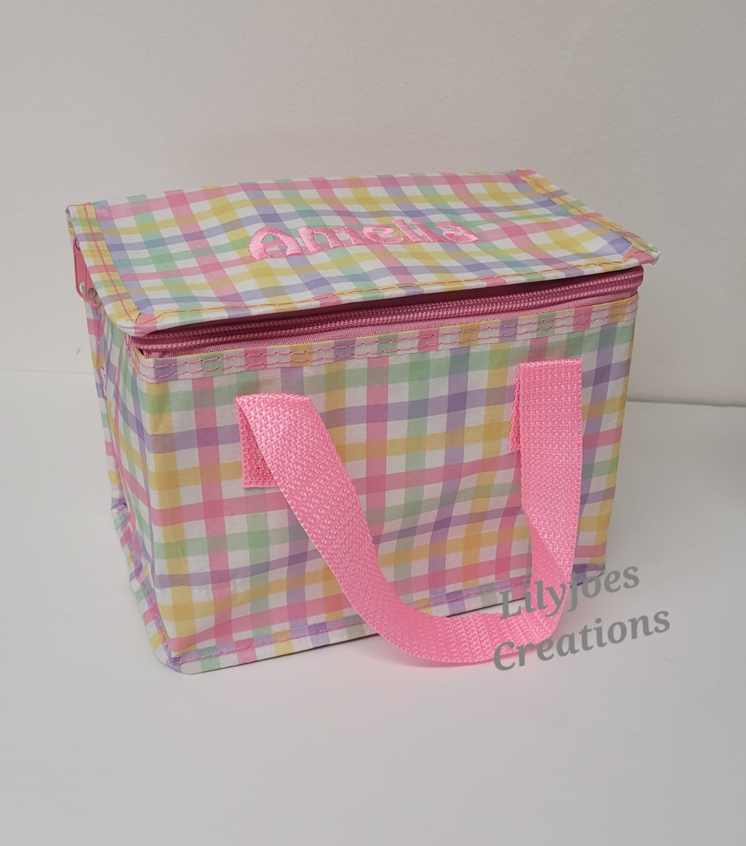 Quick Delivery Personalised Pastel Girls Stripe Lunch Bag Kids Lunch ...