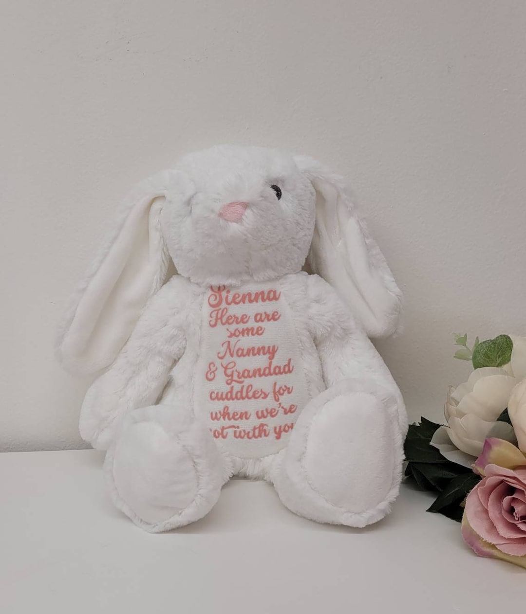 Personalised Cuddle Message Teddy, Newborn Gift, Baby Birthday ...