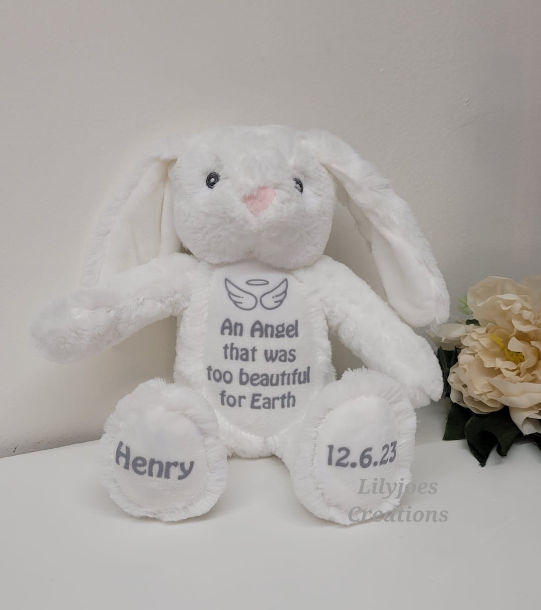 Personalised Memorial Plush Bear Baby Loss in Loving Memory Grief Gift ...