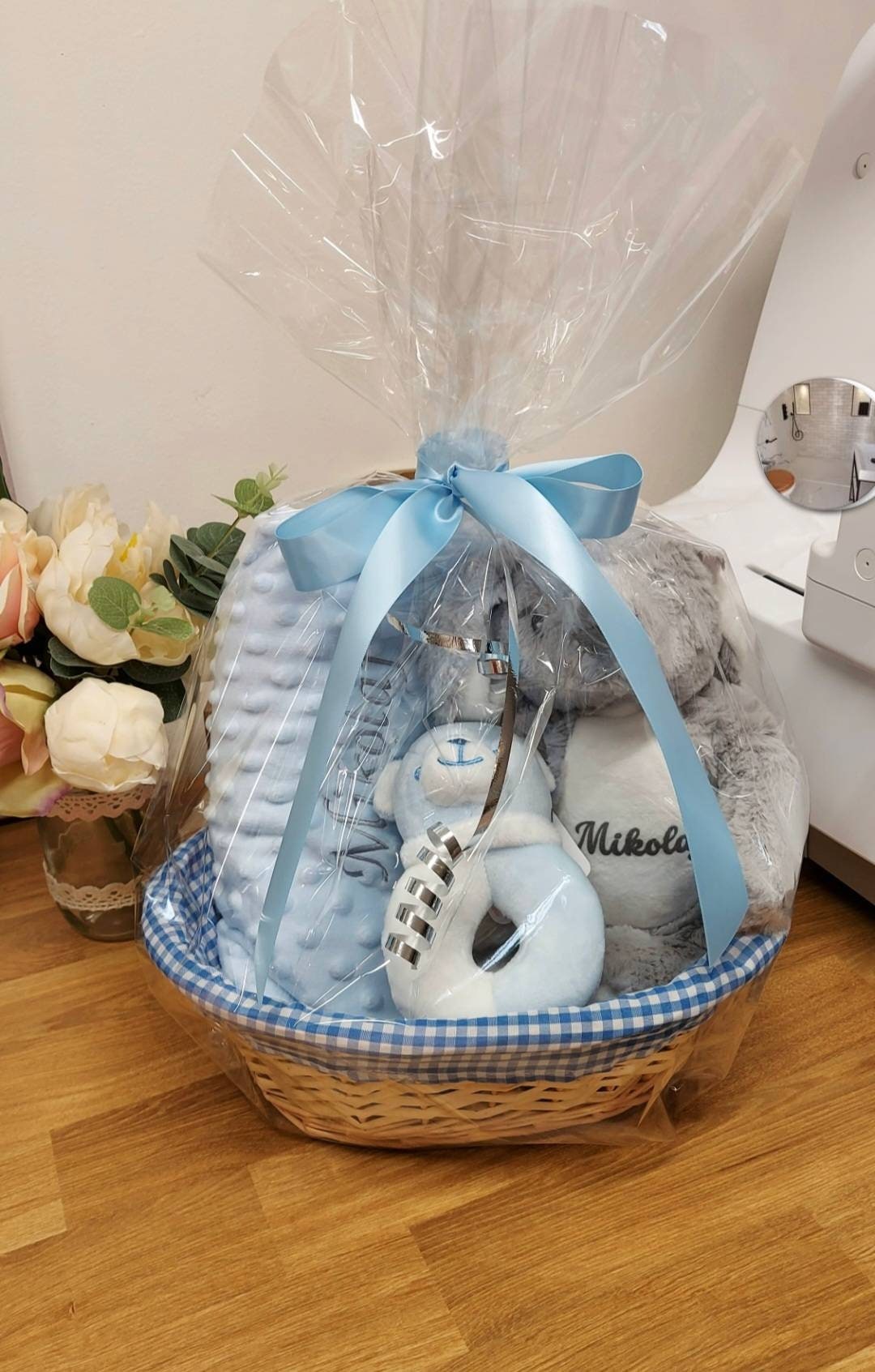 Quick Delivery Baby Gift Hamper Set Blanket Teddy and Rattle Newborn Baby Shower Gift Wrapped Gift Basket and Ribbon Etsy UK