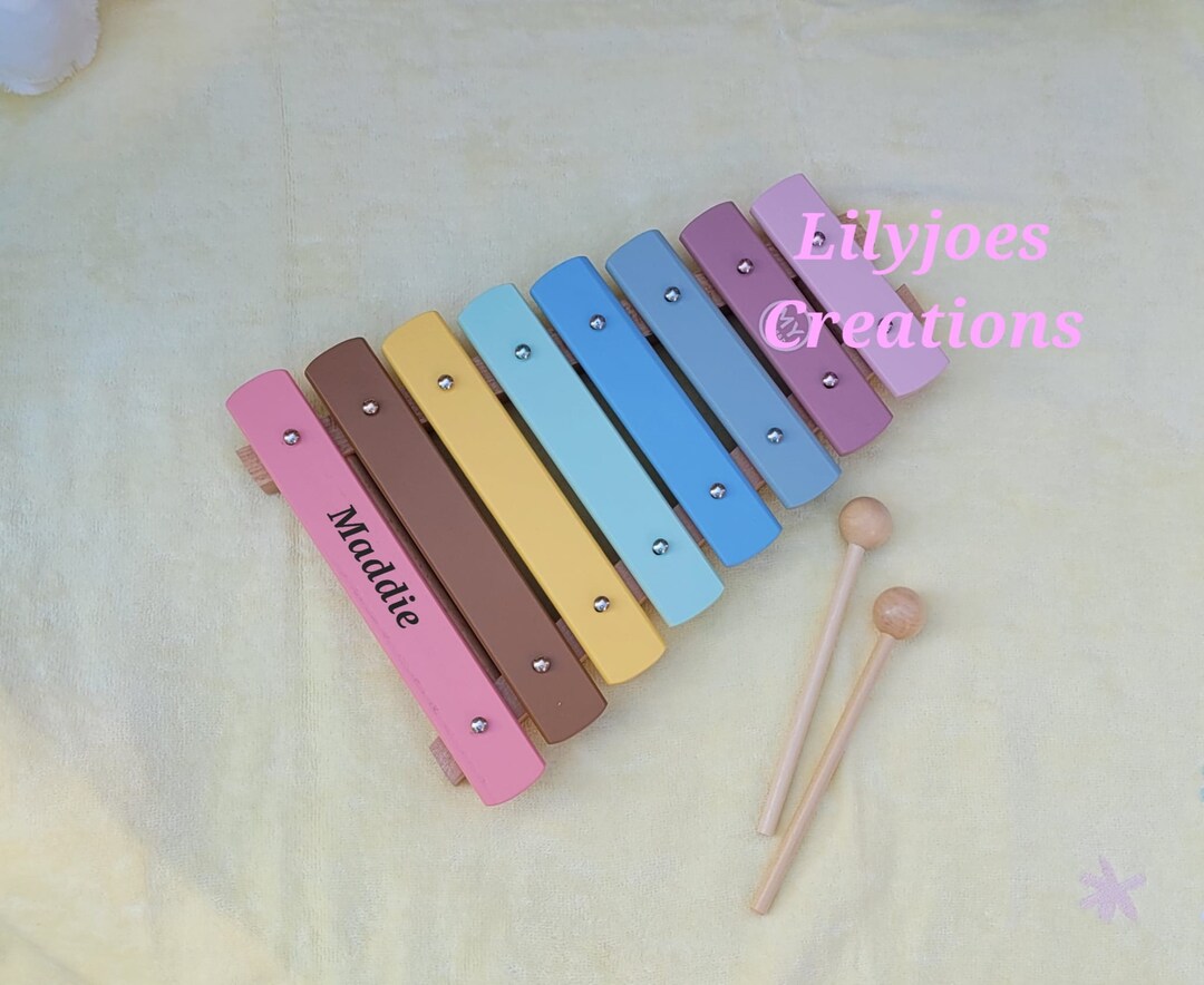 Personalised Pastel Xylophone: Solid Wood Toddler Musical Toy - Etsy