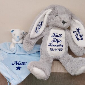 Personalised Plush Bunny & Comforter Set: Newborn Gift - Etsy