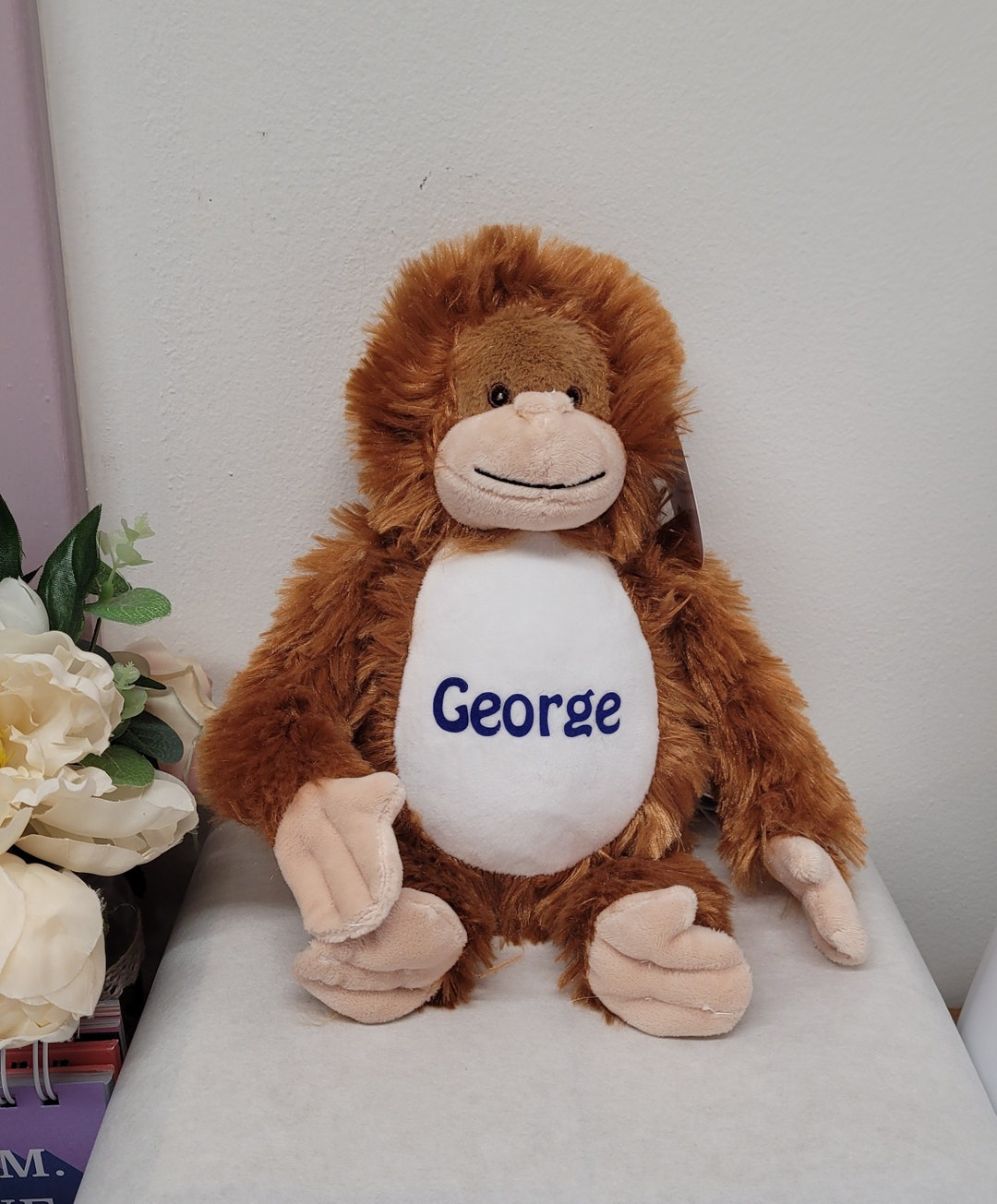 Personalised Orangutan Teddy Soft Plush Toy New Baby Newborn Shower ...