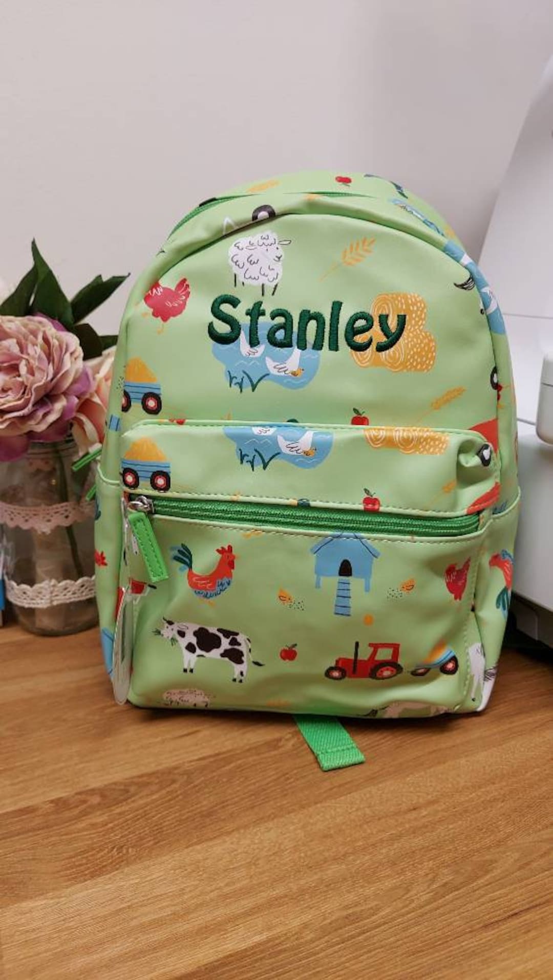 Personalised Farmyard Animals Backpack: Embroidered Kids School Bag - Etsy