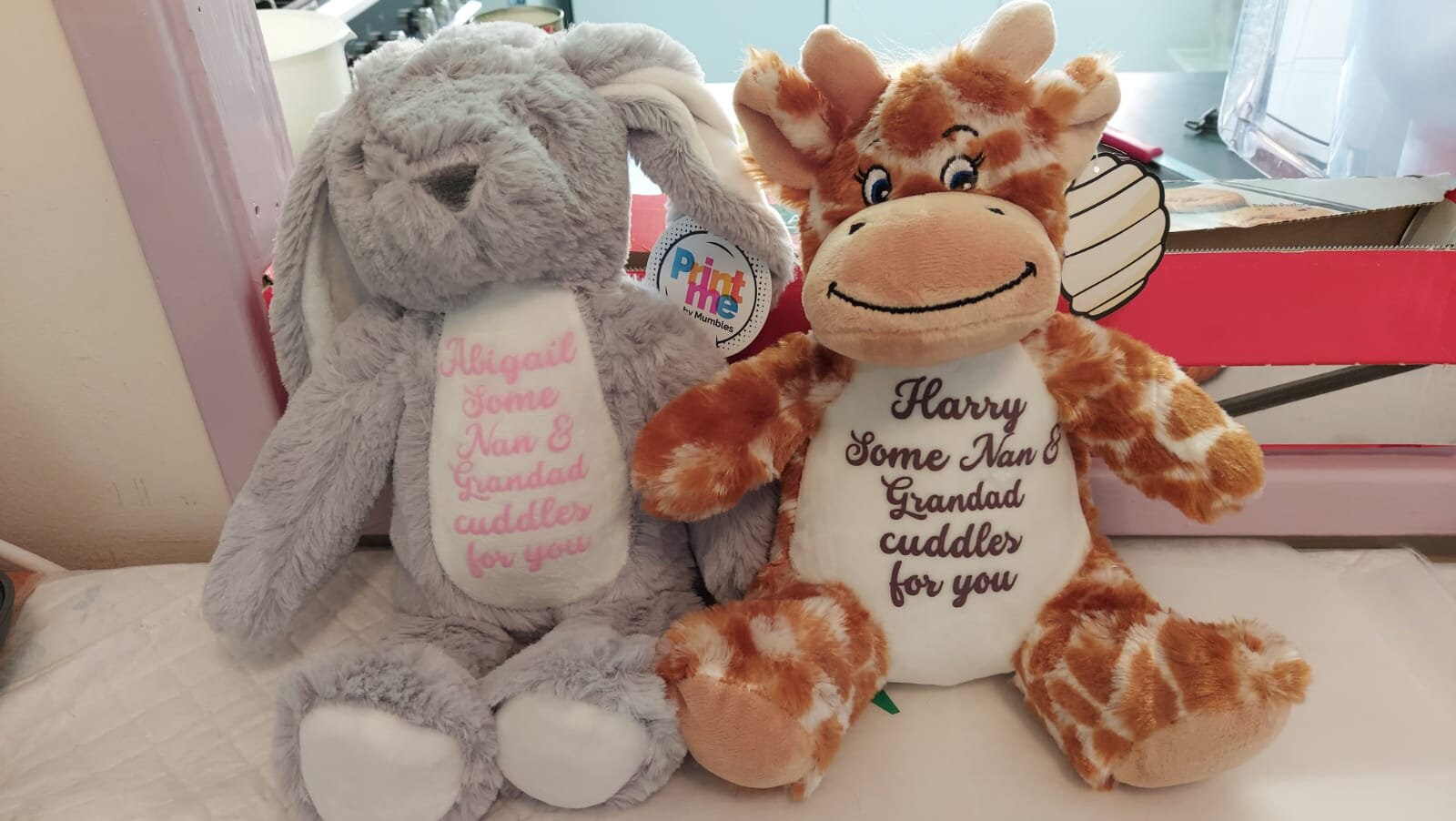 Personalised Cuddle Message Teddy, Newborn Gift, Baby Birthday ...